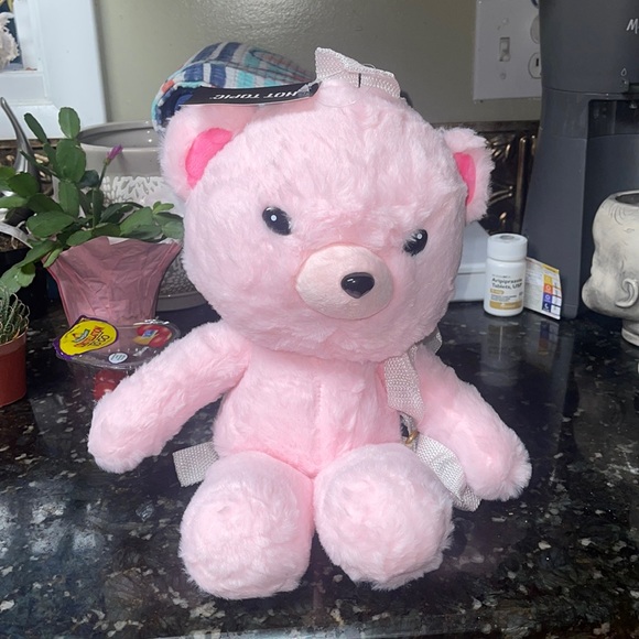 Toys | Pink Bear Plush Backpack | Poshmark